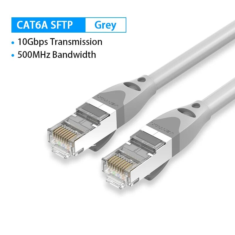 Vention Cat6A Ethernet кабель 10 Гбит/с Cat6A 10Gbps Grey, 50m
