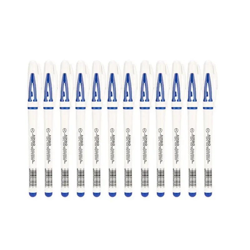Гелевые ручки AiHao 0.5 мм, набор из 12 штук Синий, blue 12Pcs