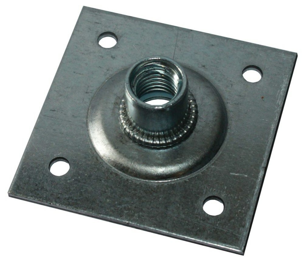 Пластина опорная с гайкой М12 60x60x2 мм, сталь