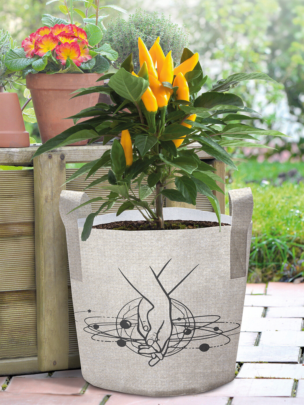 Декоративная корзина из войлока "Рука об руку по жизни" 19 л, , JoyArty