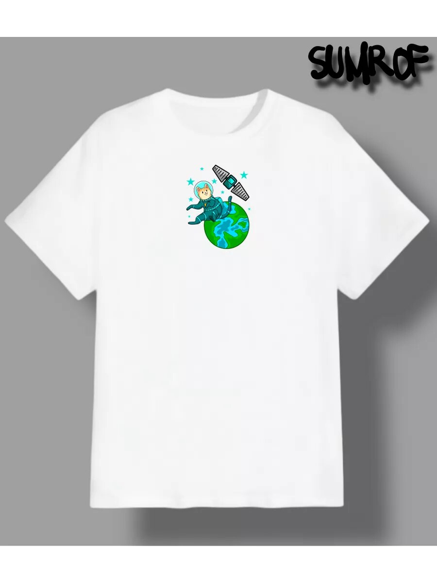 Футболка кот космонавт