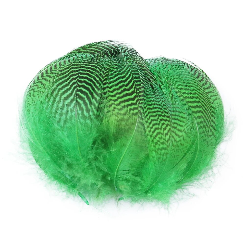 Искусственные утиные перья черного цвета 50 шт. Изумрудный, 02