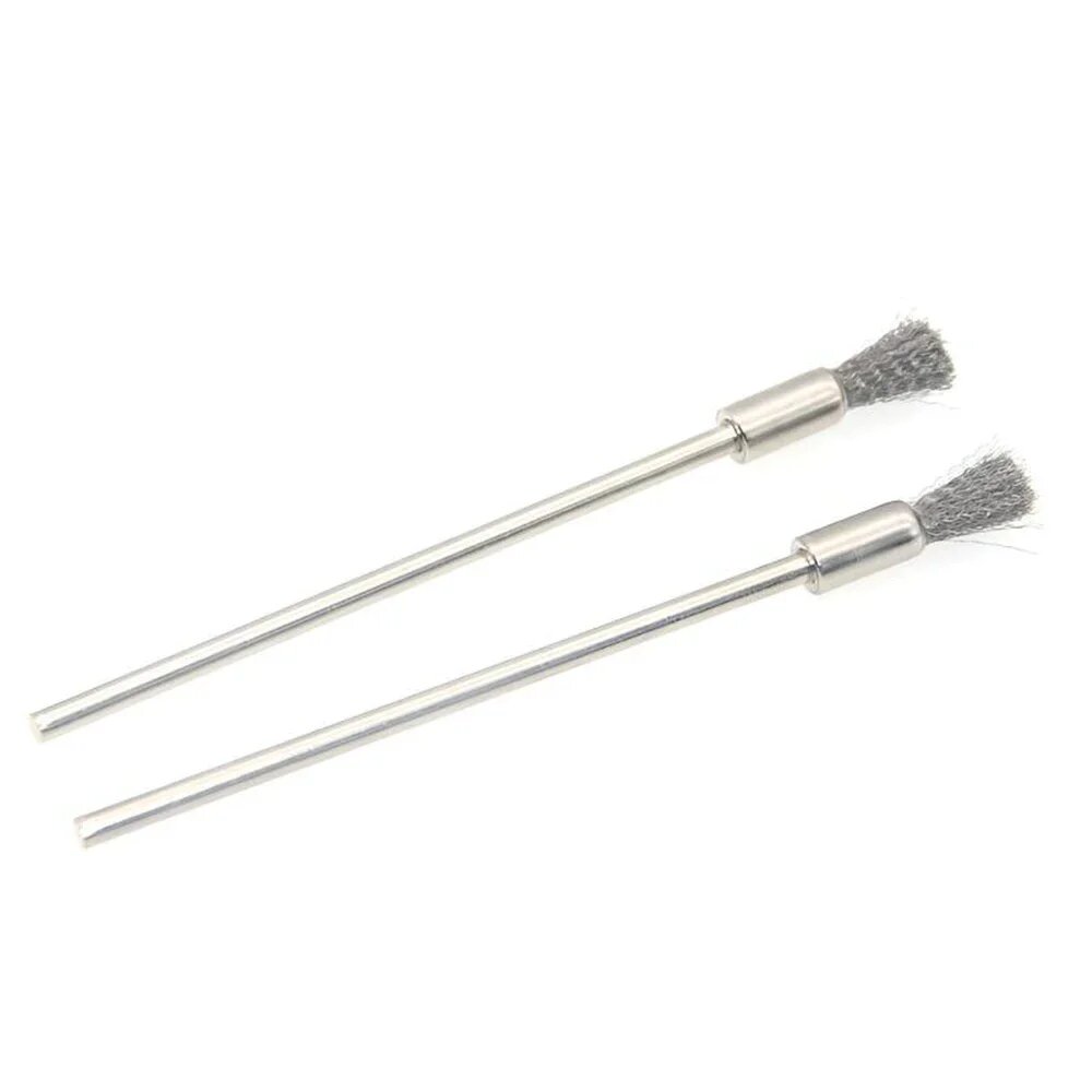 Набор щеток из нержавеющей стали, латуни и конского волоса для дрели 2pcs Silver