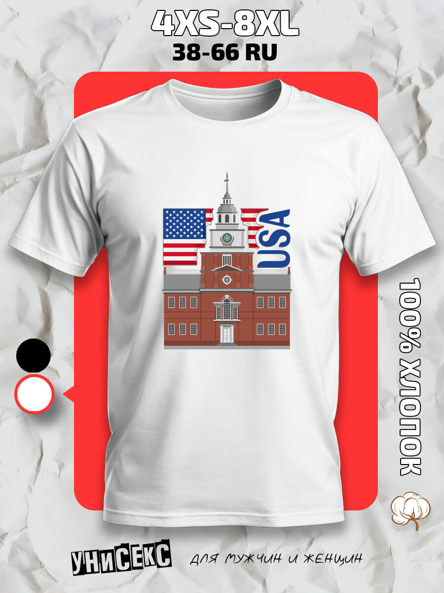 Футболка с принтом флагом США USA