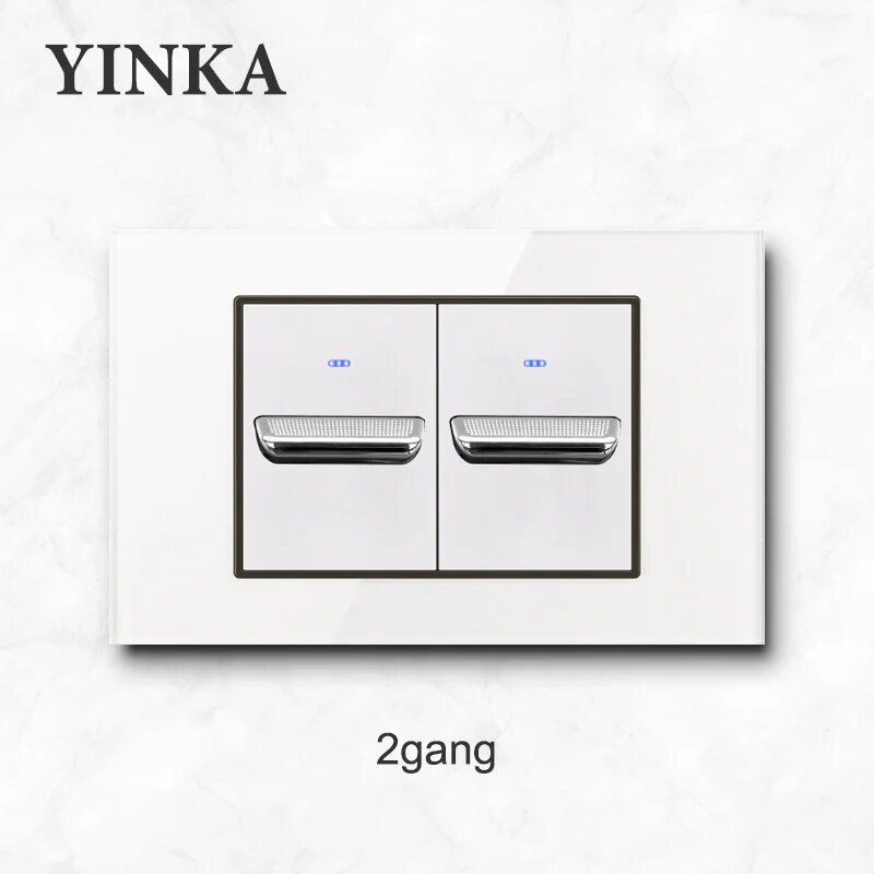 Выключатель настенный YINKA 2gang White