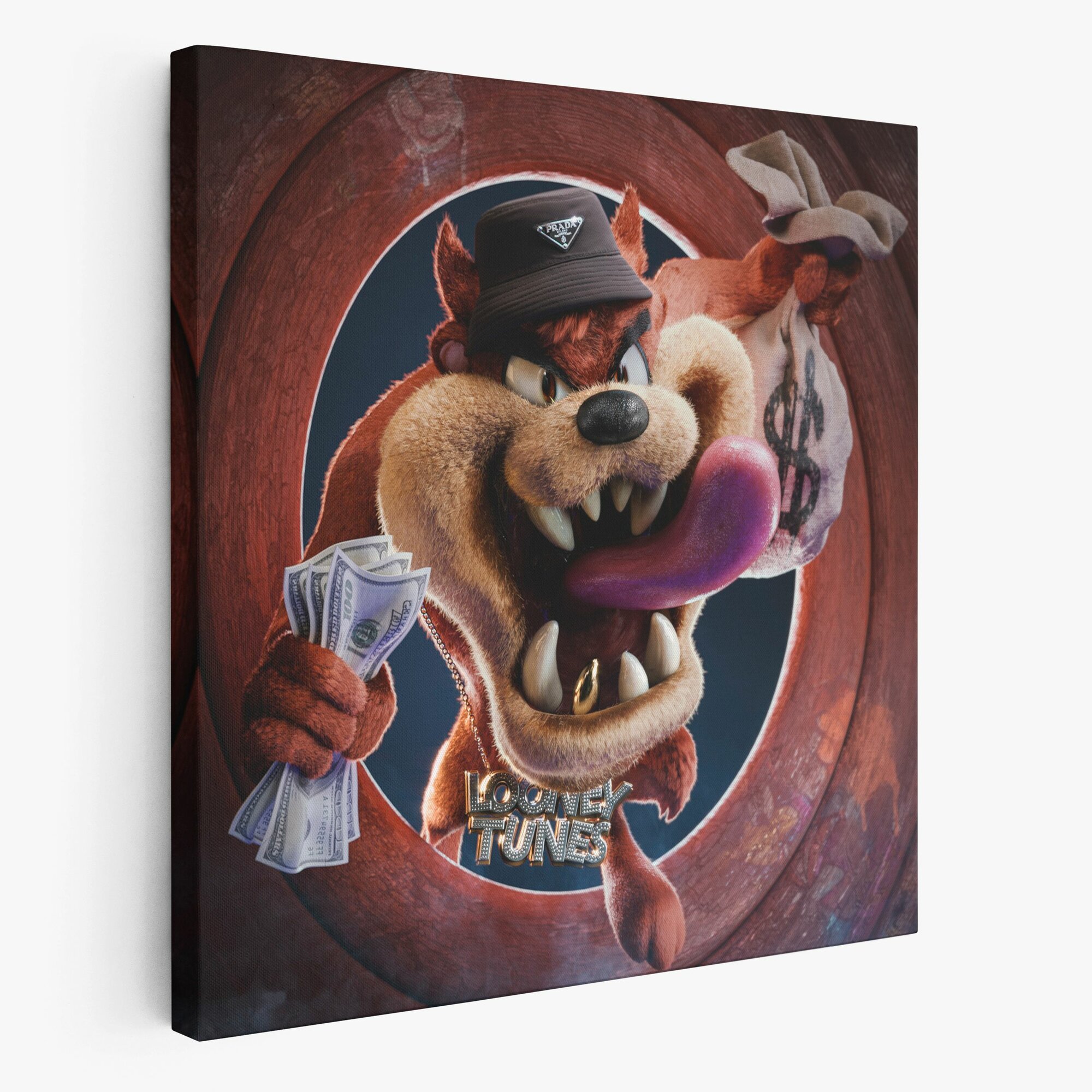 Картина Тасманский дьявол / Taz-Mania, 35х35 см, холст с печатью на подрамнике, интерьерная, Постер Плакат