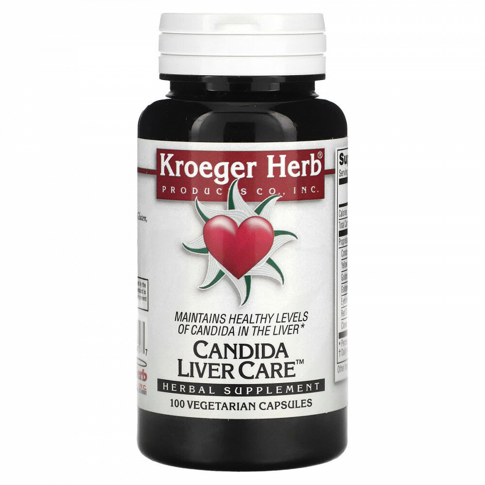 Kroeger Herb Co, Candida Liver Care™, 100 вегетарианских капсул