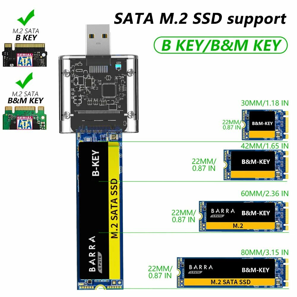 Адаптер M.2 SSD к USB 3.0 Black — фото 1
