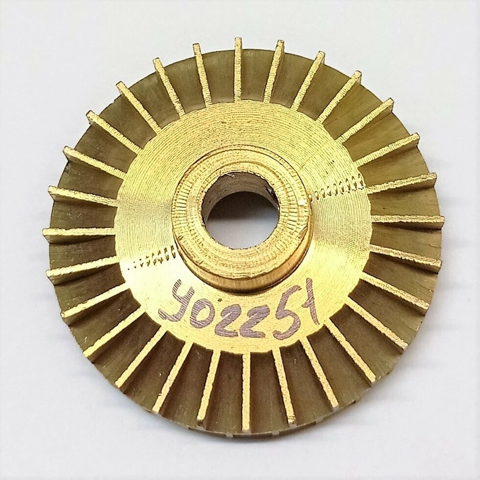 Крыльчатка Калибр насоса НЦ-90 Колесо рабочее ф42х7,5мм h=8х14мм отверстие круглое 28 лопастей латунь