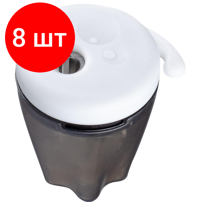 Комплект 8 штук, Точилка Kores Spooky с контейнером 2 отв, светящ в темноте, цв в асс 35819