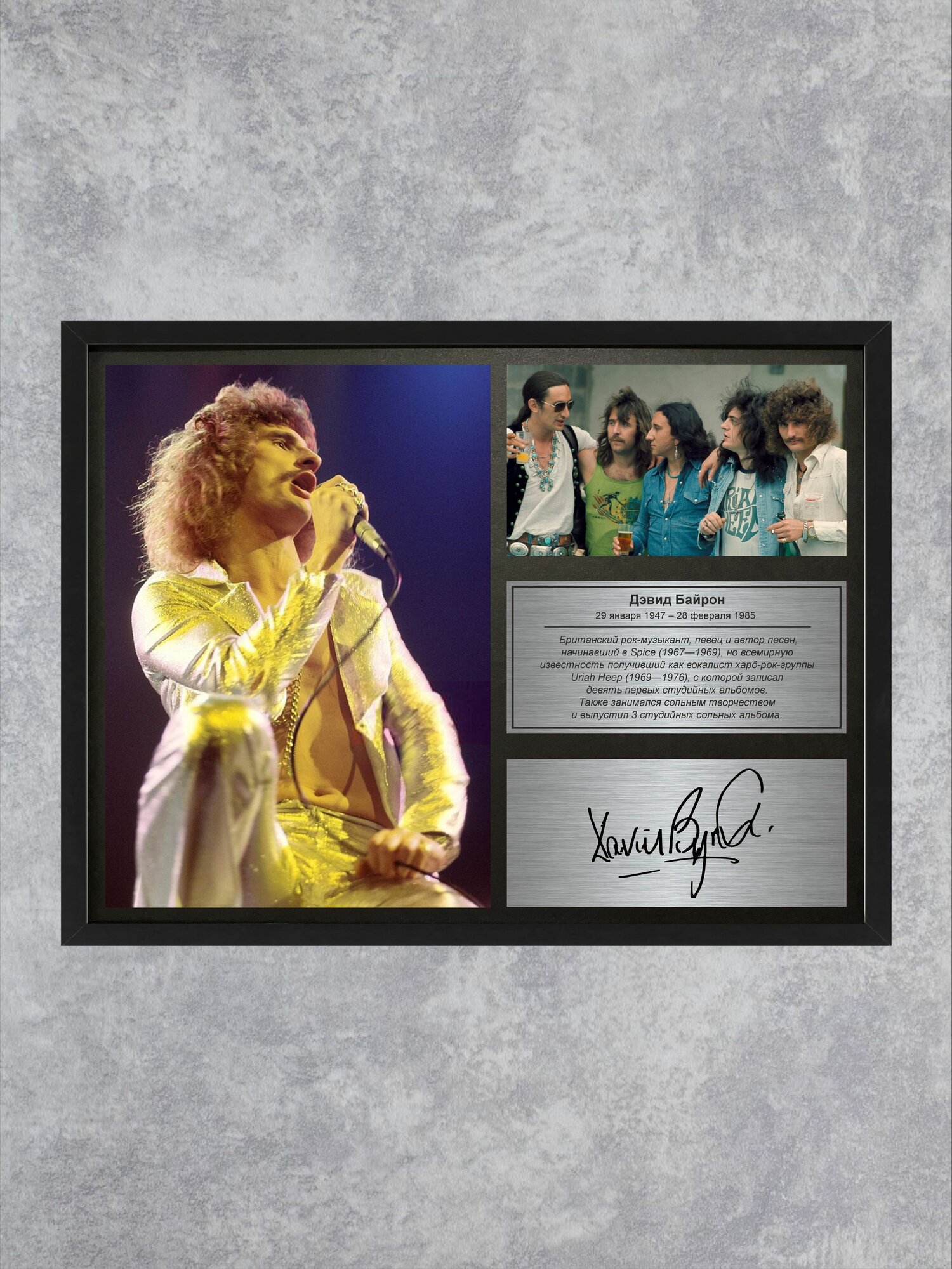 Картина интерьерная с автографом Дэвид Байрон