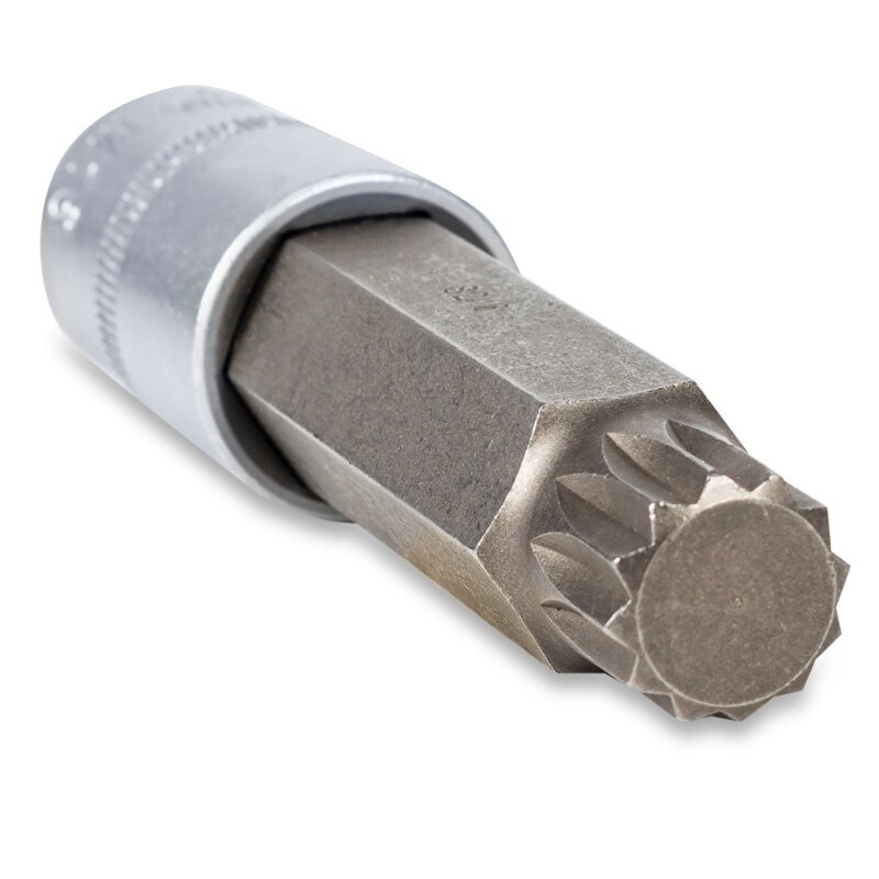 Головка со вставкой 1/2" SPLINE (M16, L=100 мм) с отверстием AVS BS12M16HL