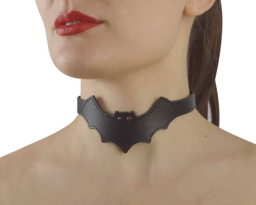 74753 Sitabella Чокер Летучая мышь, черный. С прошитым краем и декором