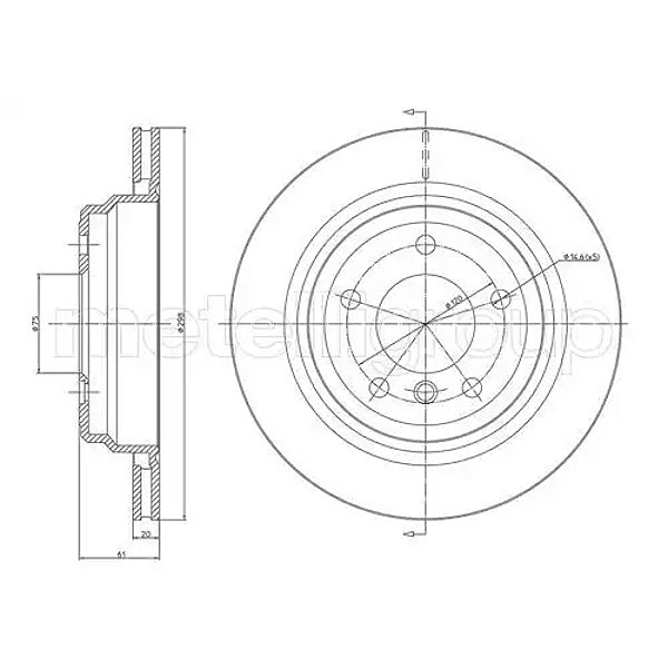 METELLI 23-0398C (34211163153 / 34211164175 / 34211164840) диск тормозной задний\ BMW (БМВ) e39 2.3-4.0 m51