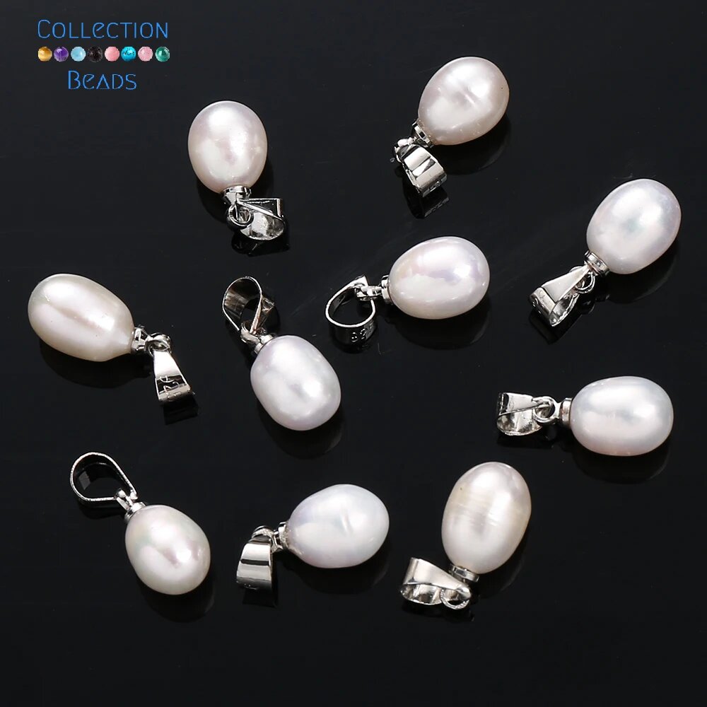 Подвески из белого жемчуга 8*9 мм, White
