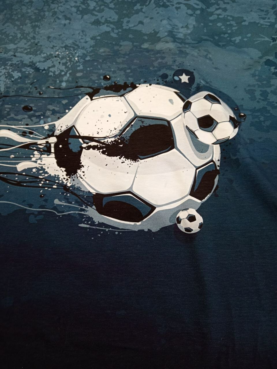 Кулирка с лайкрой купон "футбол" ширина 180см, высота 60+-2см пенье