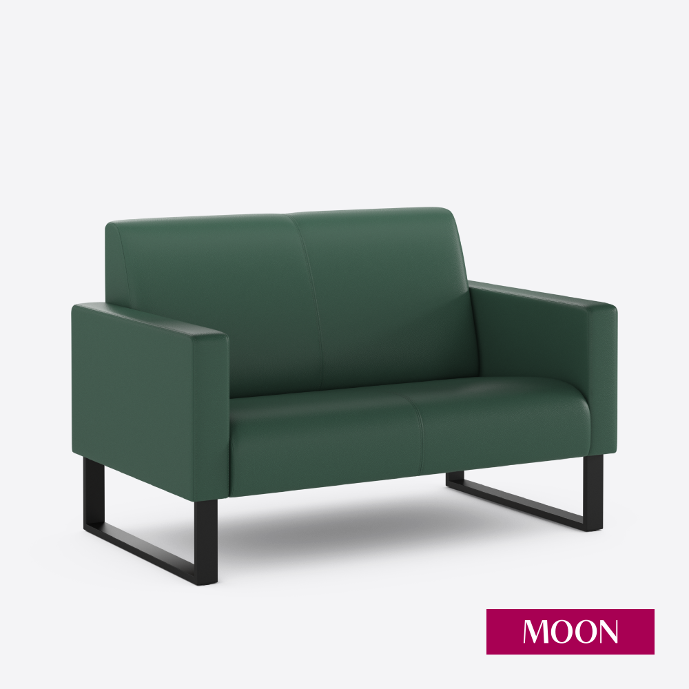 Диван MOON 158 экокожа, цвет темно-зеленый, нераскладной, 134*84*91, эксклюзивная высокоэластичная пена (UniqFoam)