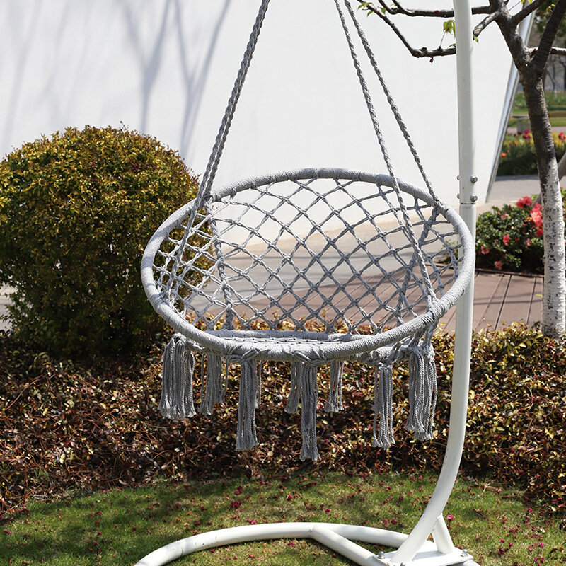 Кресло подвесное Д relax, искусственный ротанг, пластик, серое, до 100кг