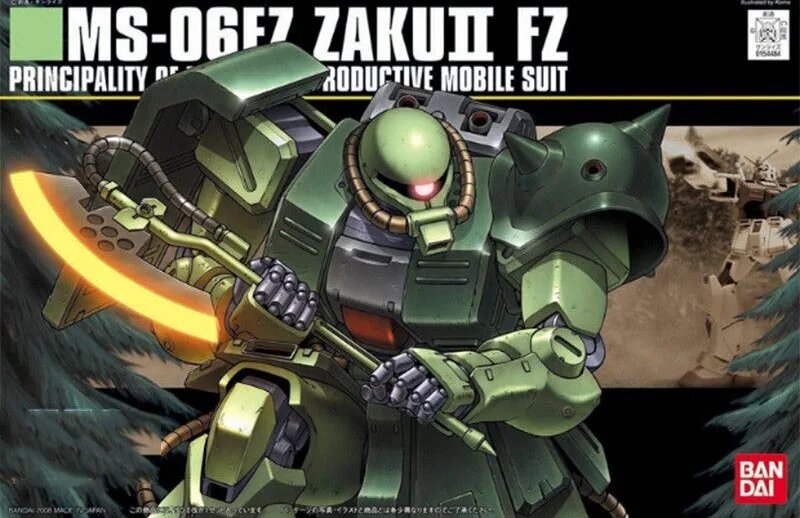 Bandai Gundam Hguc 1/144 Ms-06fz Zaku Ii фигурки, Original box