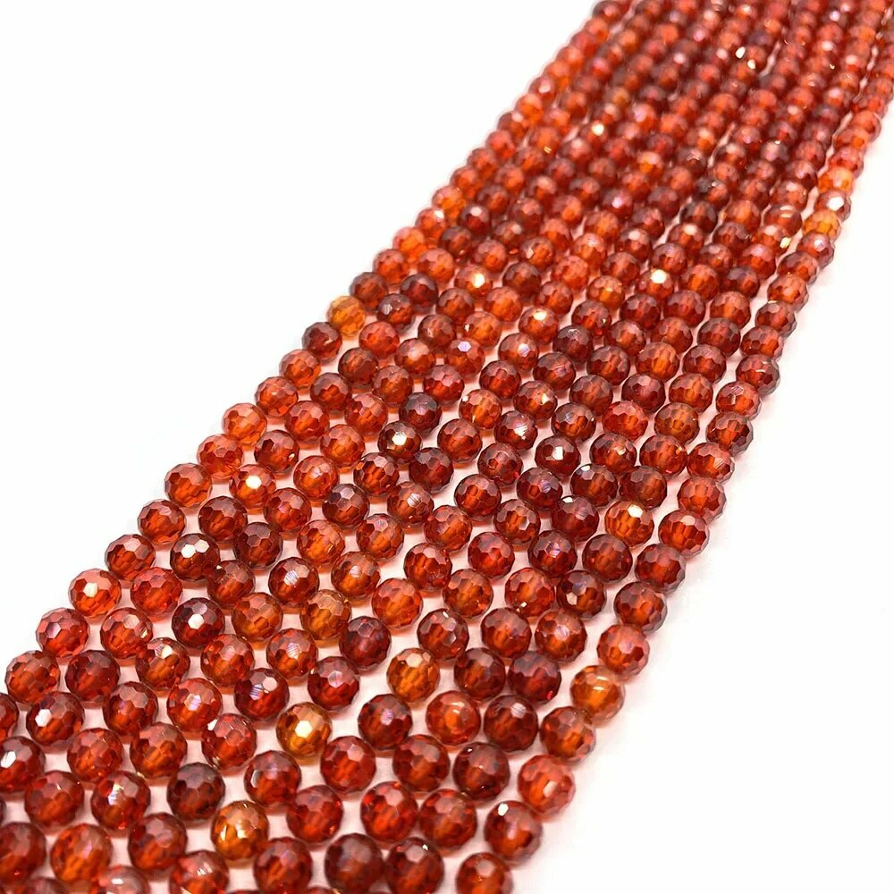 Граненая циркониевая бусина 2-6мм Оранжевый, 2mm-About190pcs, C
