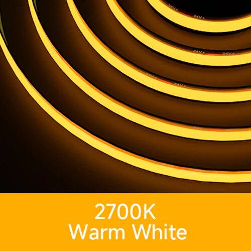 Светодиодная лента FCOB 5м, 2700K Warm White, 24v 480 leds, IP30