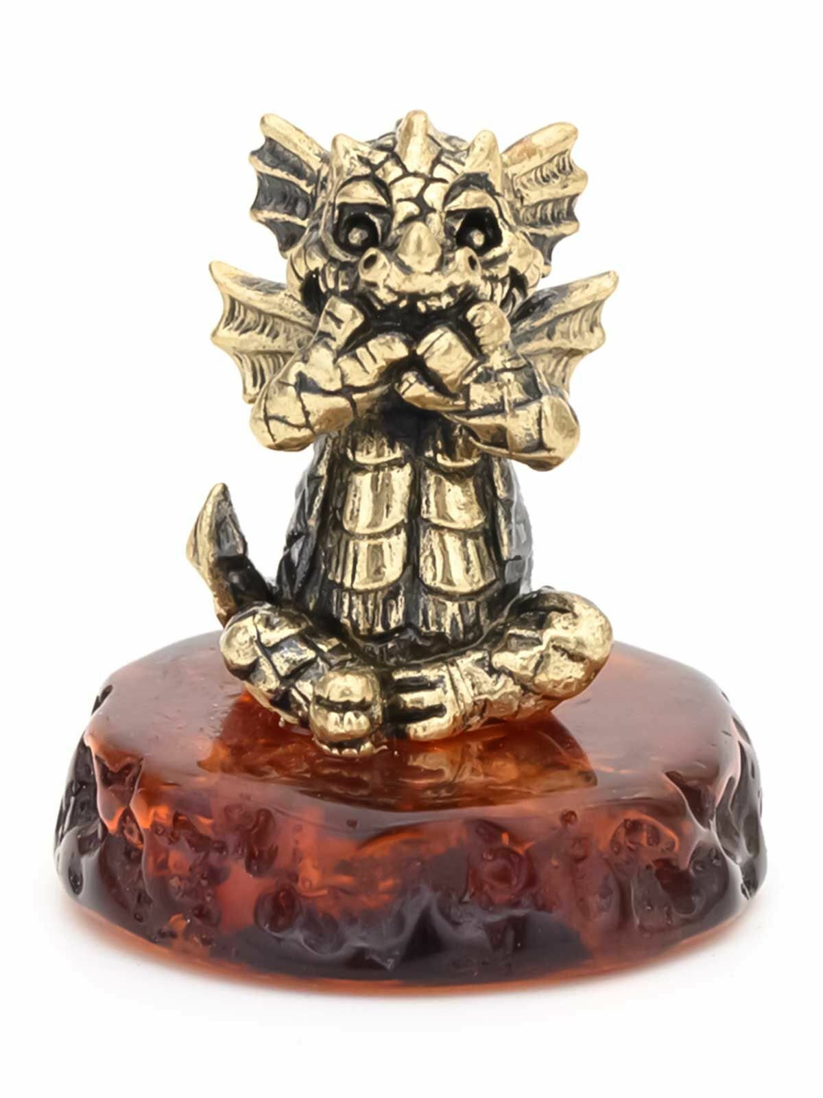 Сувенирная фигурка - Дракон Не Скажу, Балтийский Янтарь, 3 см