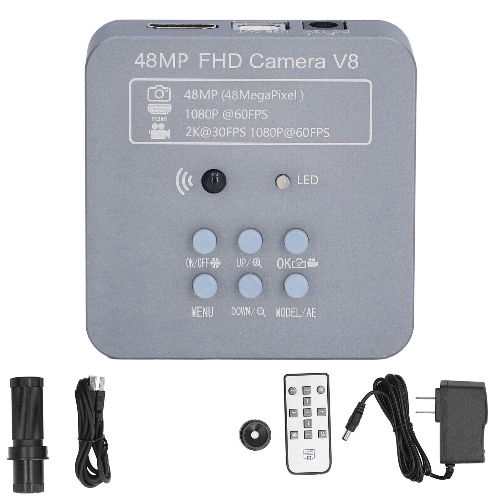 Камера для микроскопа, 48 МП, 1080P, 60 FPS, для ремонта чипов, US