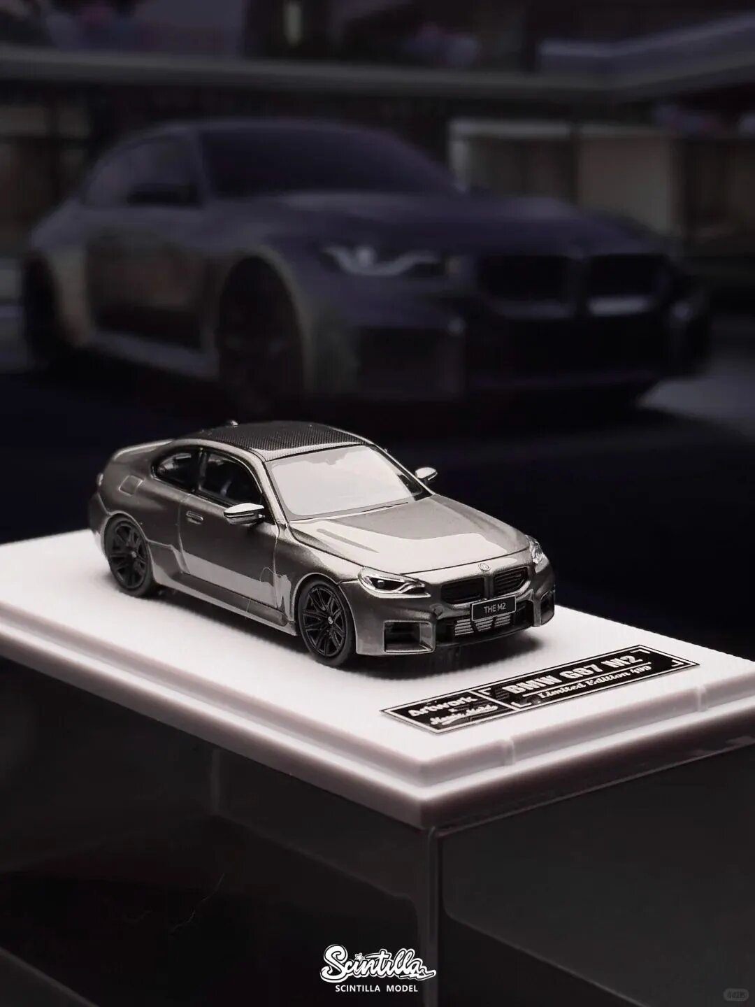 Машинка Howie Model 1/64 Hm Bmw G87 M2 Grey Alloy Car Model Collection Gift