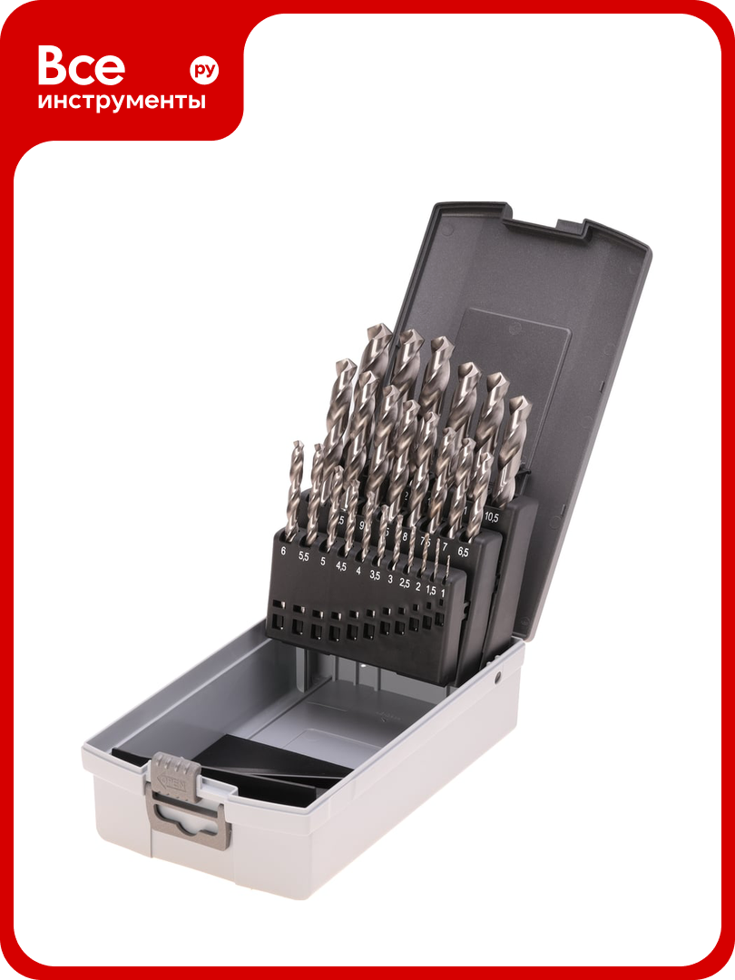 Набор сверл по металлу (25 шт; 1-13 мм; HSS-G; DIN 338 тип N) Ruko 214215RO, стали, удобной