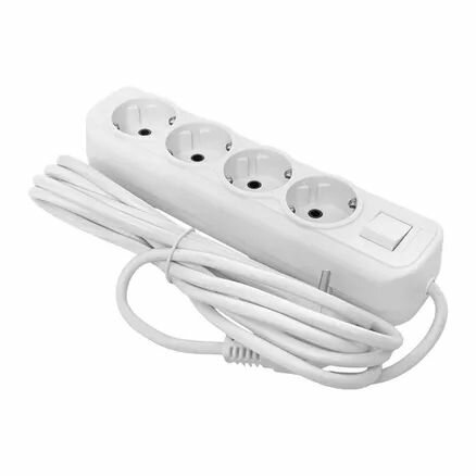 Удлинитель "Эксперт" 4 гнезда 3 метра 16А/3,5кВт с выключателем и заземлением ПВС 3x1 EKF PROxima