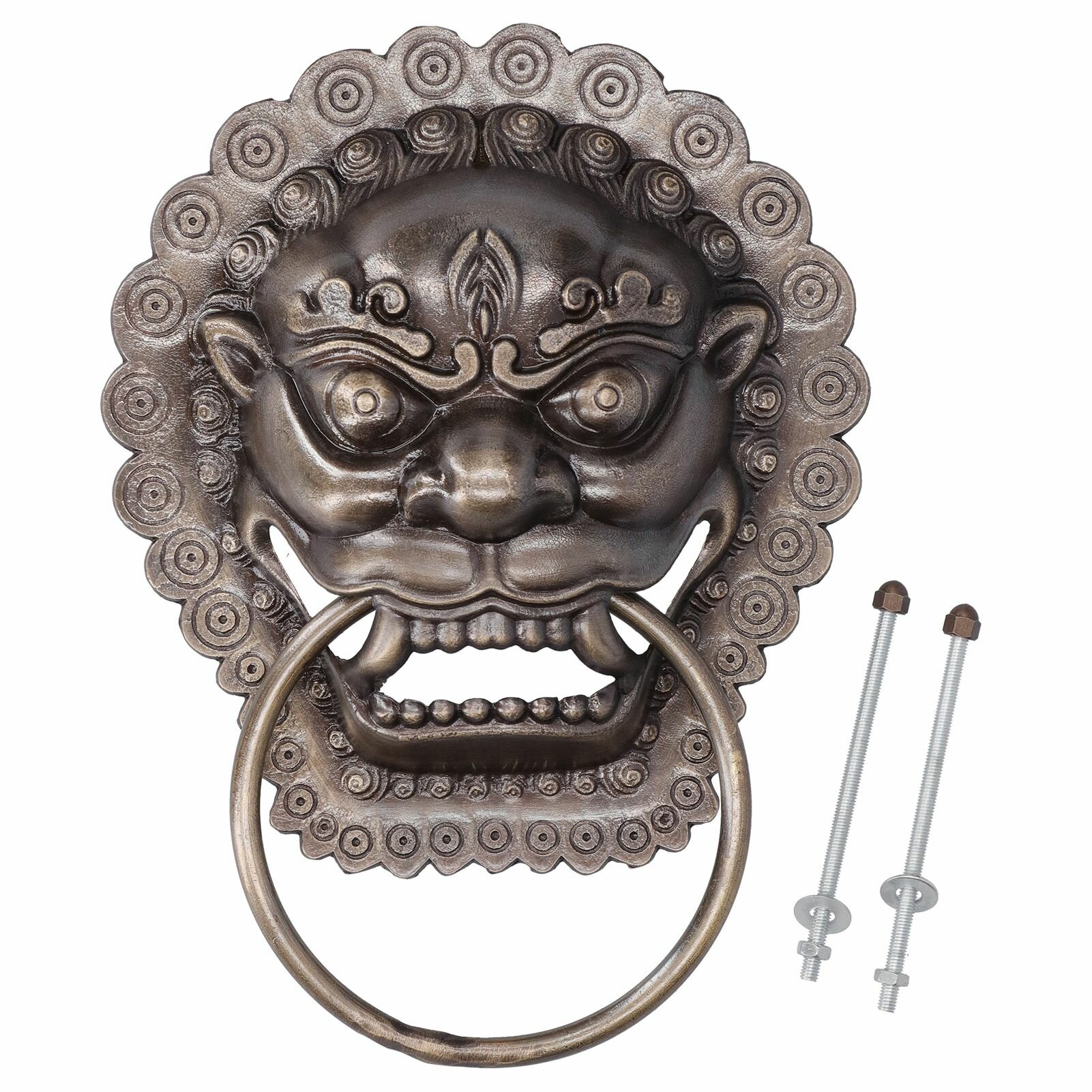 Китайский дверной молоток, старинная голова животного, деревянное дверное кольцо, запасные части