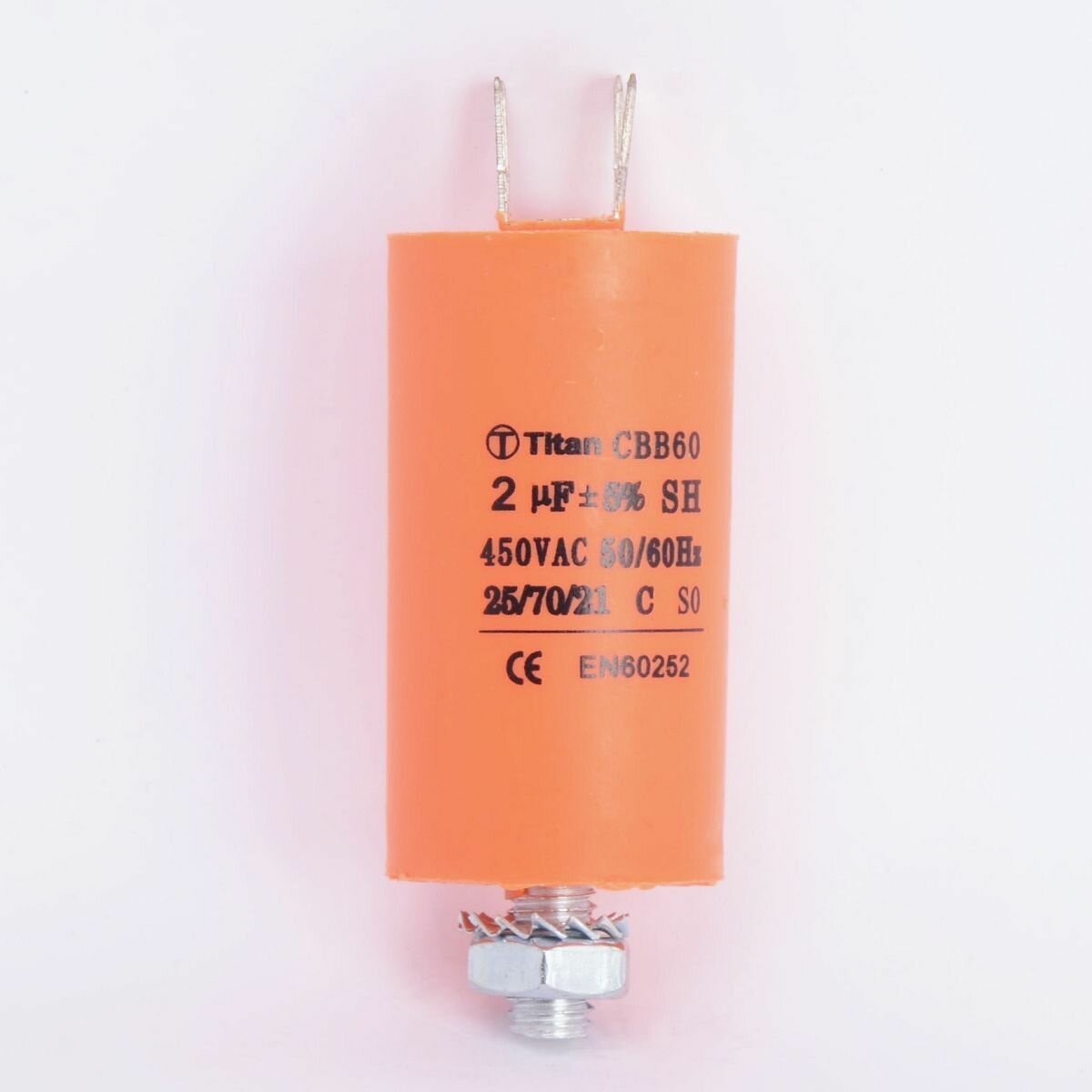 Конденсатор 2 мкф 450VAC CBB60E клеммы+болт (019346)