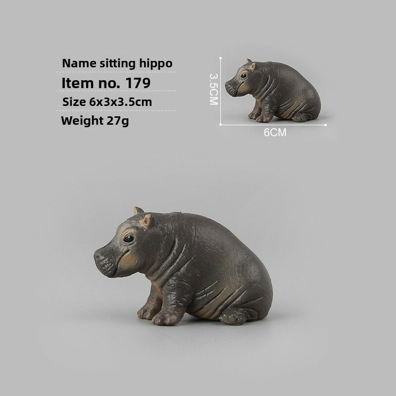 Незамедленный сафари животный мир гиппопотам фигурка для домашнего оформления и игр сидящий гиппопотам