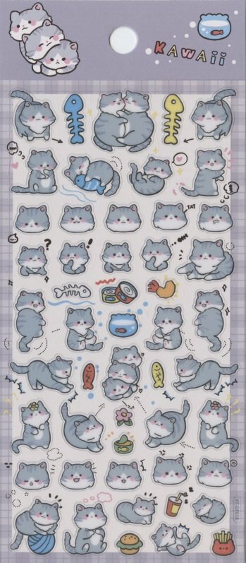 Наклейки Серые Котики