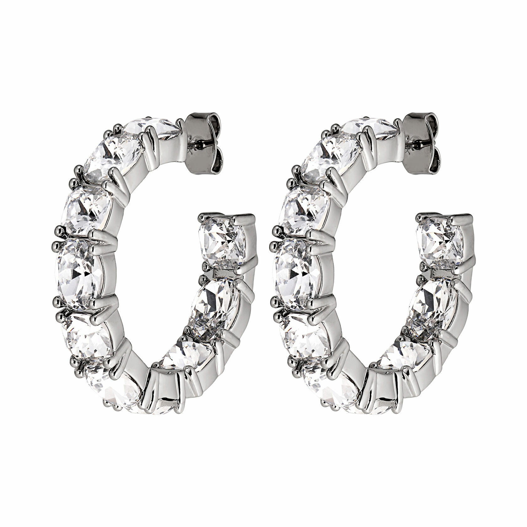 Серьги пусеты, кристаллы Swarovski