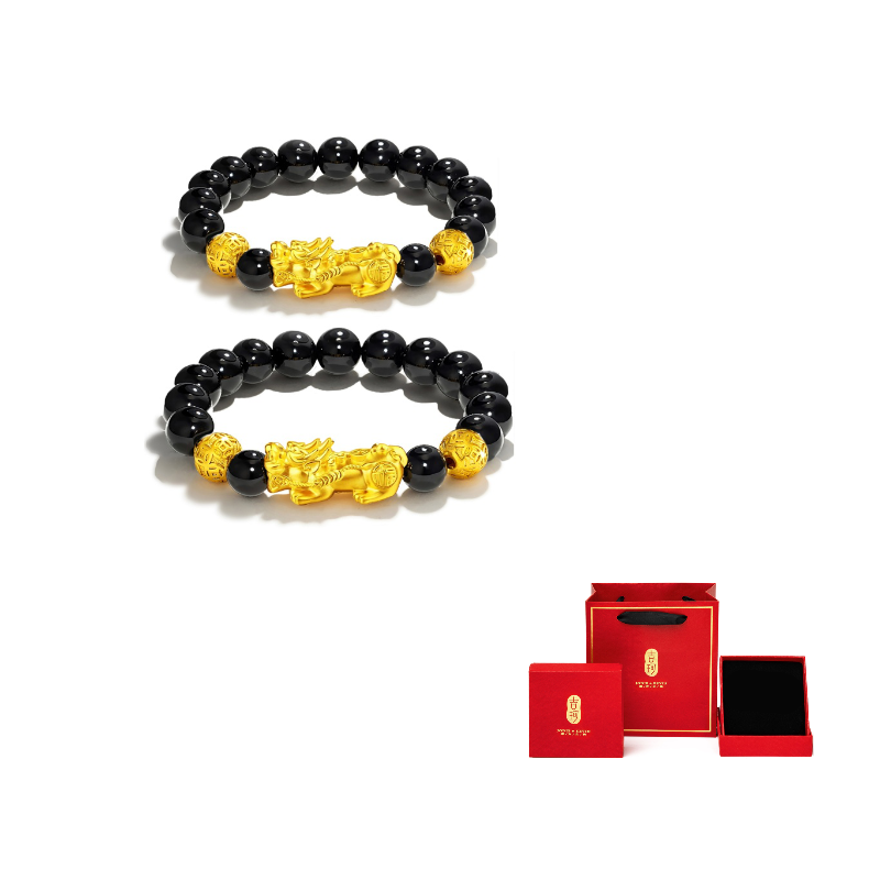 Браслет унисекс Jodie&Kevin Обсидиановый с бусинами Китайский зодиак Змея, multicolor, F EU