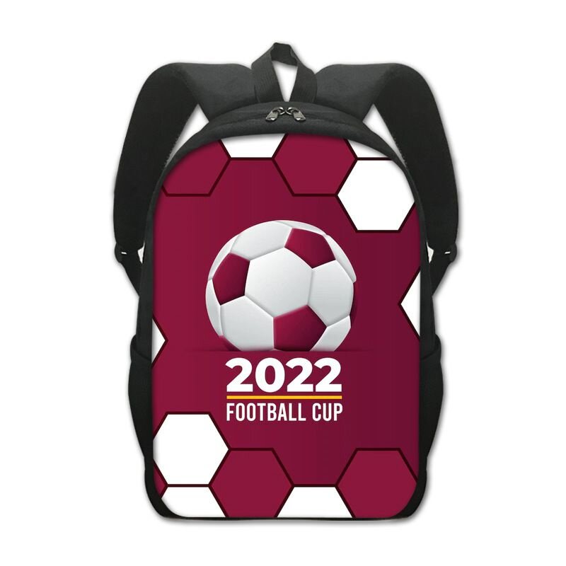 Рюкзак для школы с футбольным мячом Катар, широкие ремни, толстая подкладка, Кубок мира по футболу