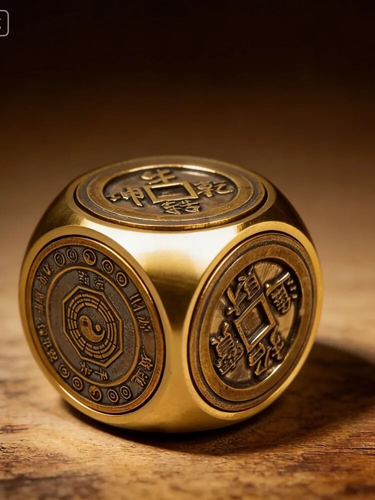 Латунный антистресс-кубик Фен-шуй талисман Подарок для мужчин и друзей