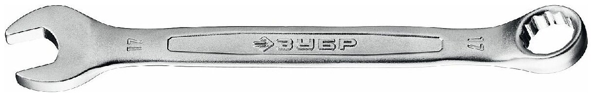 Комбинированный гаечный ключ ЗУБР Профессионал 17 мм хромированный Cr-V сталь 209 мм ГОСТ 2838