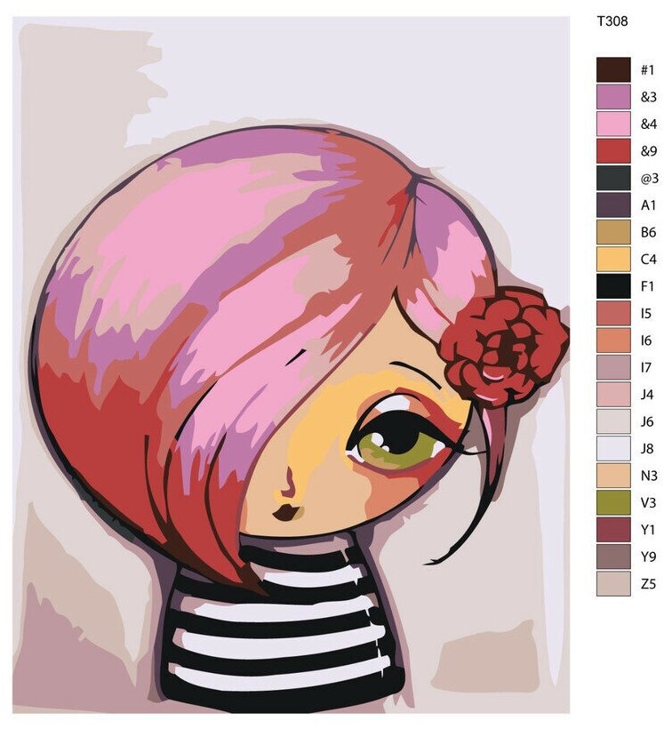 Картина по номерам Т308 "Кукла Даша" 40х50