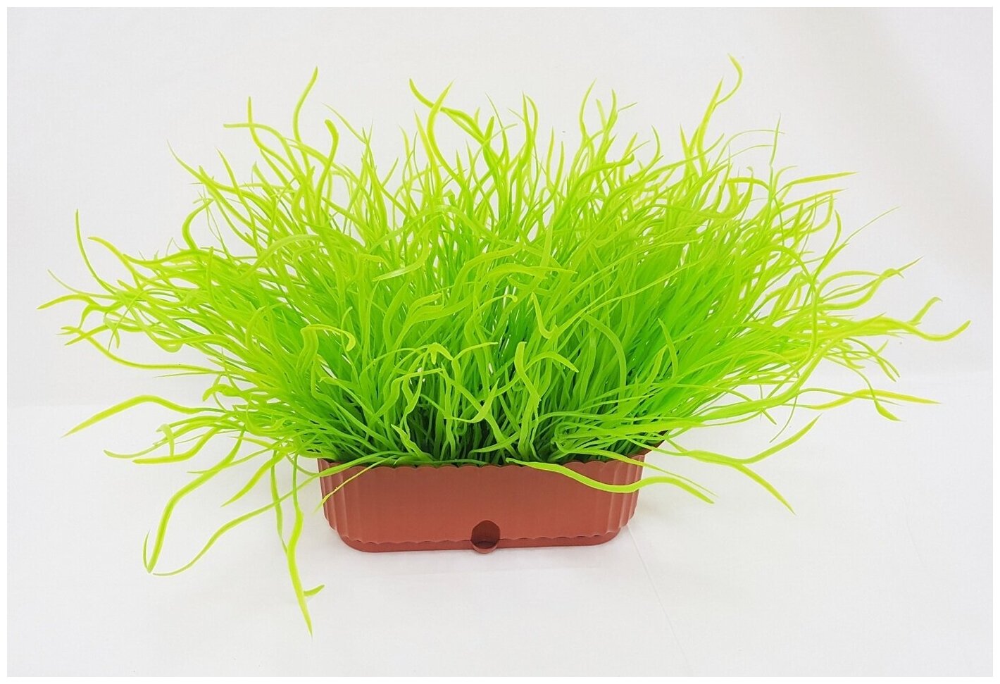 Искусственная трава Holodilova "Осока", в вазоне, высота 35см, длина 35см