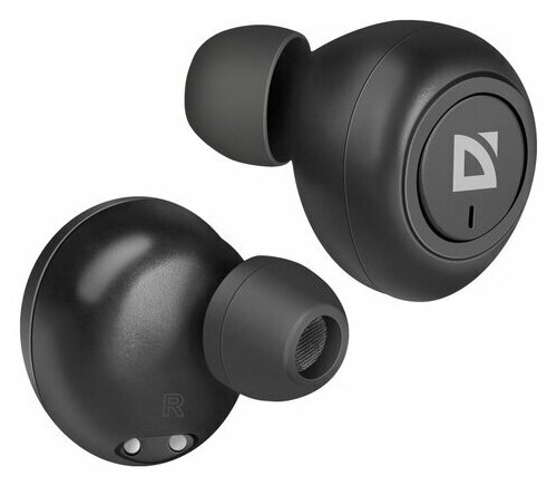 Наушники с микрофоном (гарнитура) DEFENDER TWINS 638, Bluetooth, беспроводные, черные, 63638