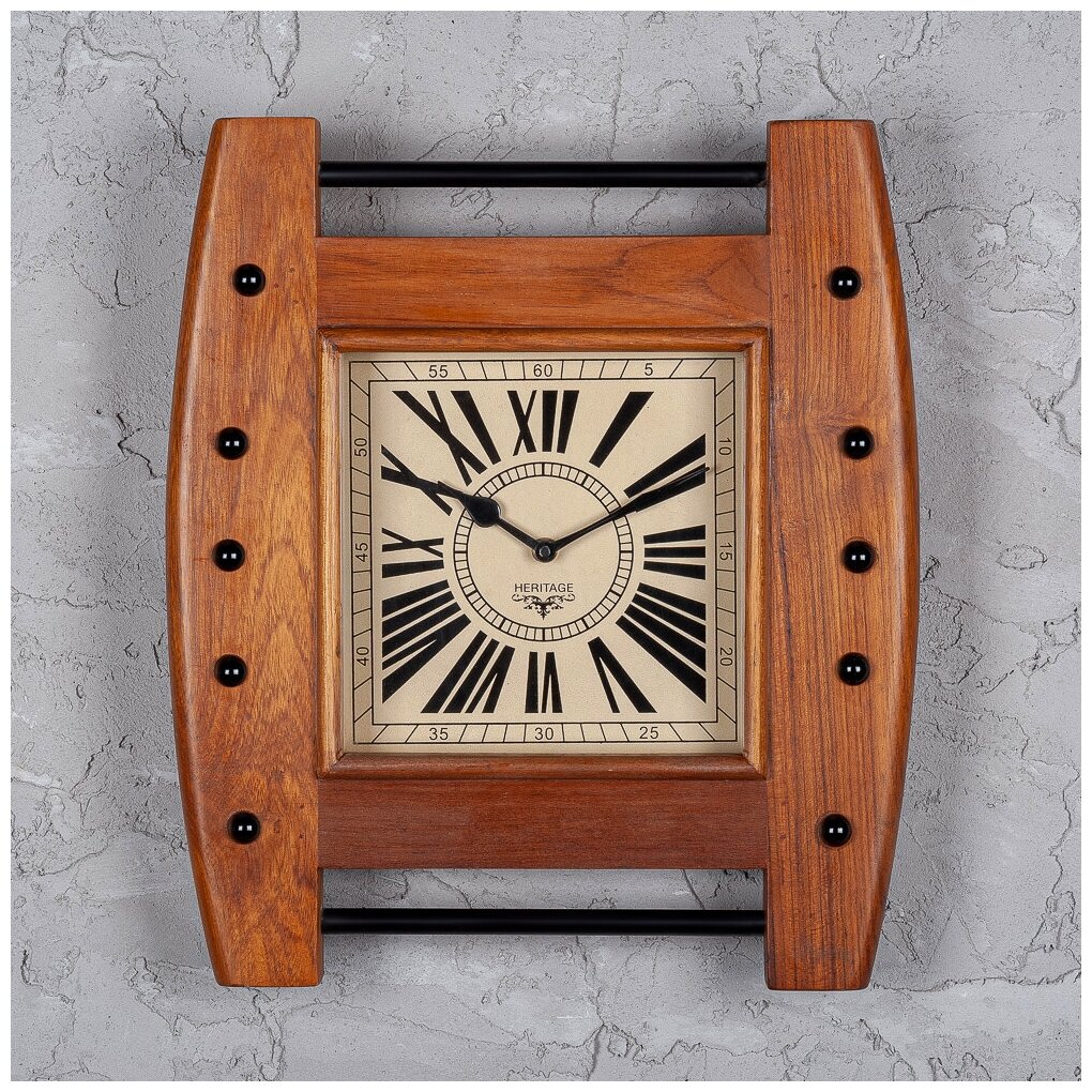 Часы настенные большие деревянные интерьерные Decor of today (35х8х40) габариты Лофт
