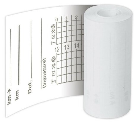 Рулоны для тахографа, термобумага, 57 мм (диаметр 25 мм, длина 8 м), комплект 270 шт, 110877