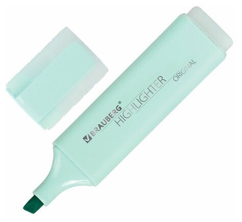 Текстовыделитель BRAUBERG "ORIGINAL PASTEL", бирюзовый, линия 1-5 мм, 151694