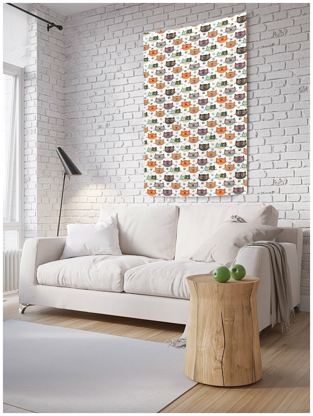 Вертикальное фотопанно на стену JoyArty "Кот в очках", 100x150 см