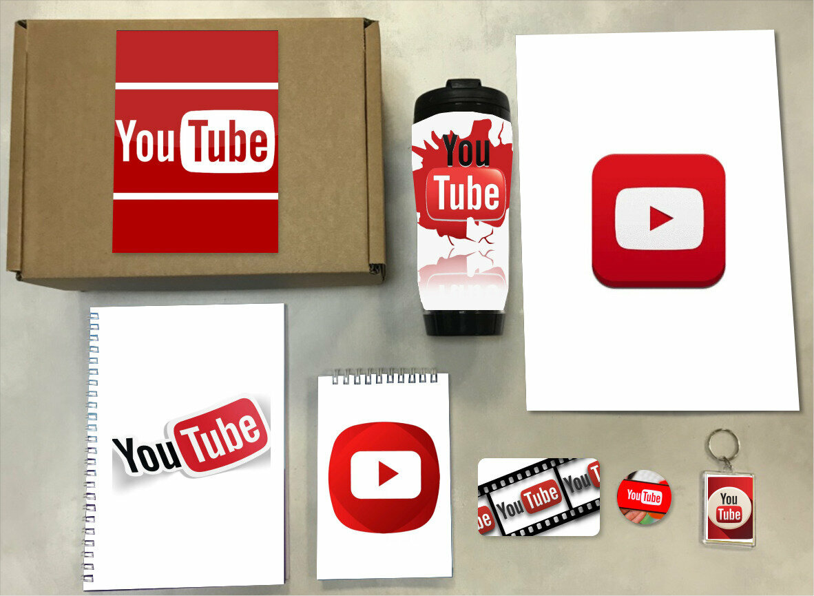 Подарочный бокс GOODbrelok принт "Ютуб, YouTube" - 0005