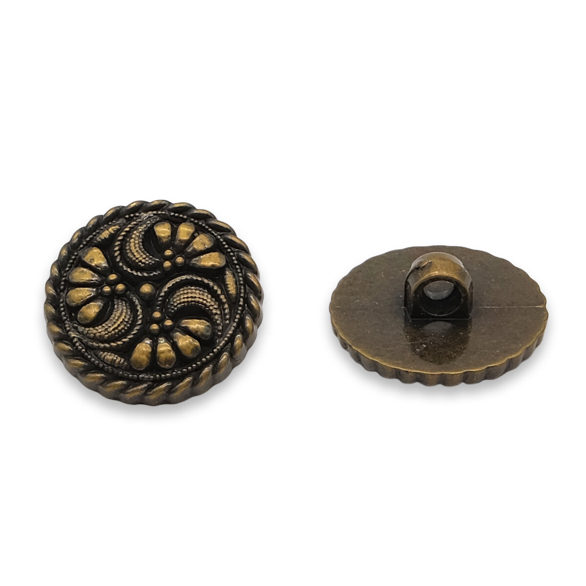 58305 Пуговица 34L (21мм) на ножке, пластик под металл (AB (латунь)), 36 шт