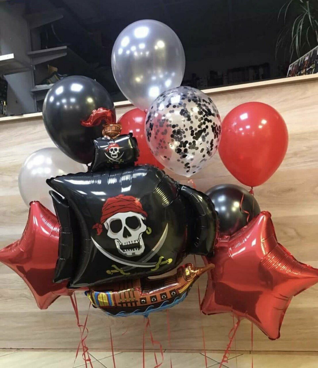 Шарики гелиевые Пираты. Воздушный шар пиратский корабль