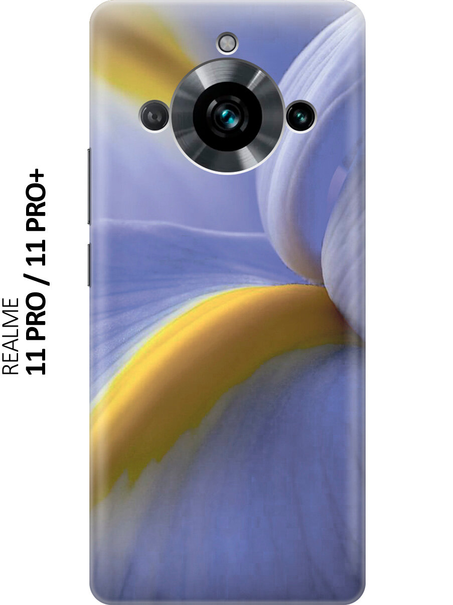 Силиконовый чехол на Realme 11 Pro, 11 Pro+, Рилми 11 Про, 11 Про + с принтом "Синяя калла"